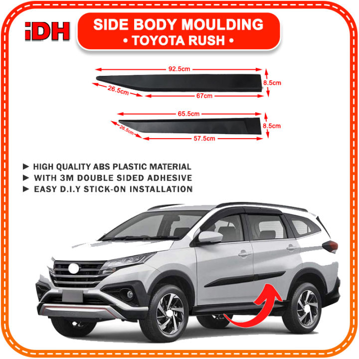 Toyota Rush OEM Side Body Moulding or Side Body Cladding Matte Black ...