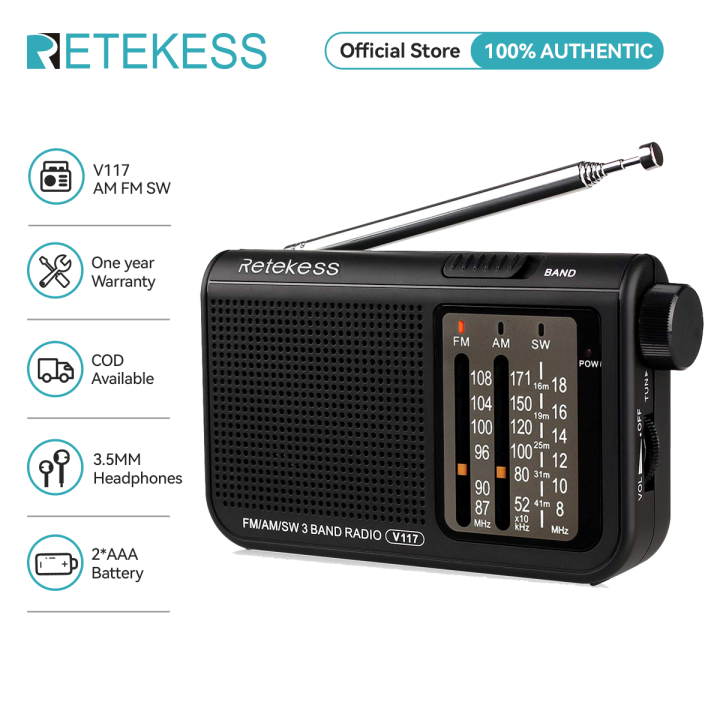 Retekess V117 Radio FM Portable Radios AM FM SW All Waves Radio ...