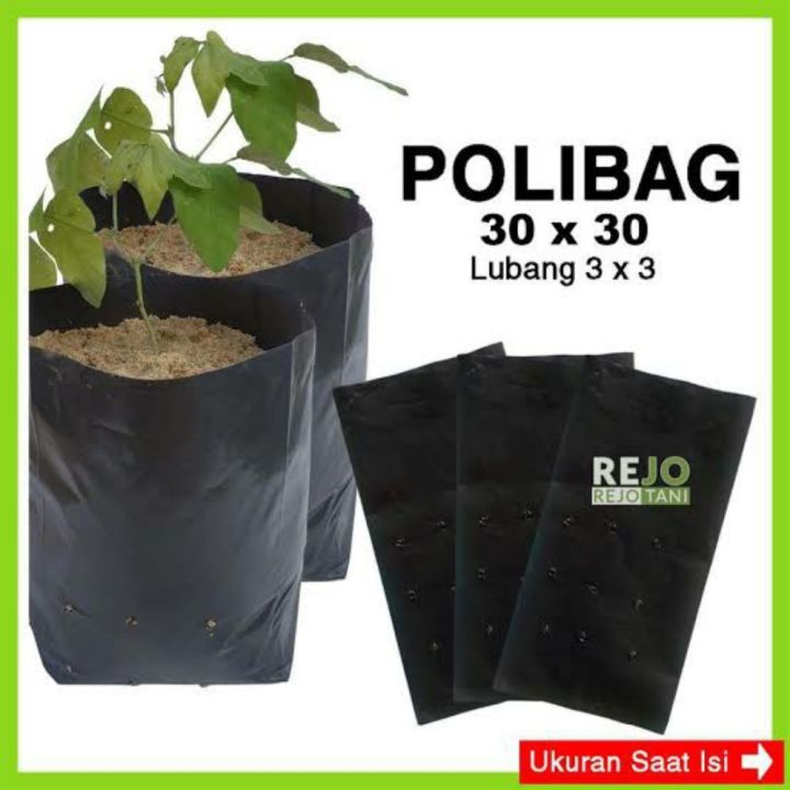 Polibag tanaman ukuran 30 X 30 isi 200 lembar / polybag hitam tanaman ...