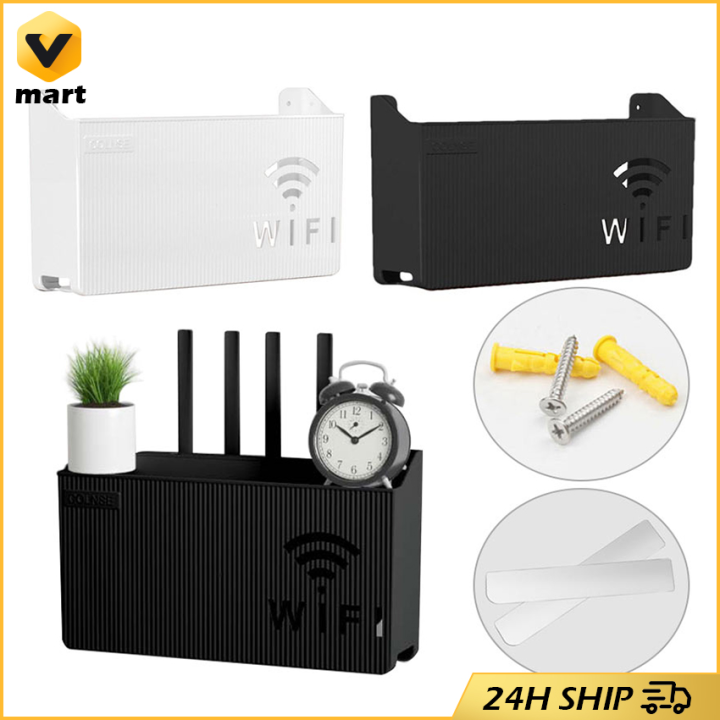 Wireless Wifi Router Storage Box Panel Stb No Punch Wall Mounting TV ...
