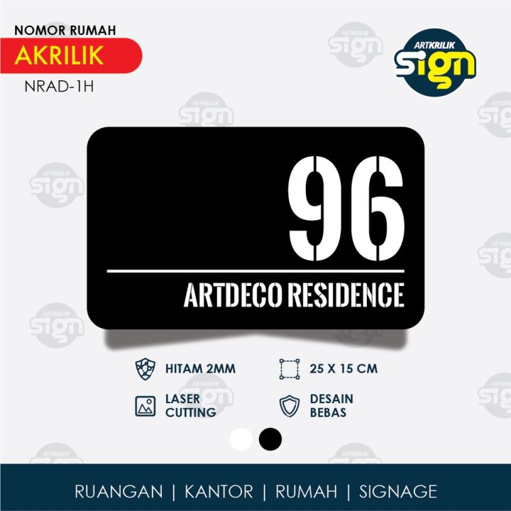 Custom Nomor Rumah UV Print Laser Cut Plat Nomor Rumah Akrilik Abstrak ...