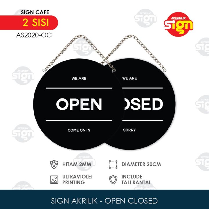 open closed sign - papan tanda open close - wall signage open closed ...