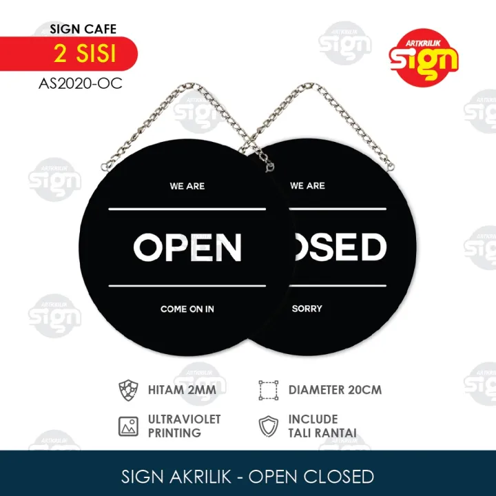 open closed sign - papan tanda open close - wall signage open closed ...