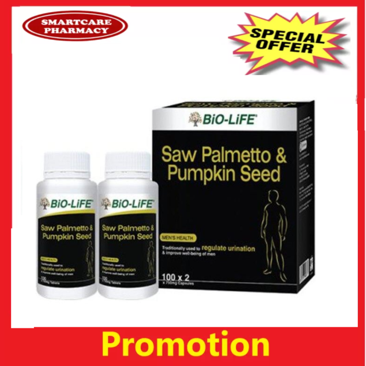 Bio-life Saw Palmetto & Pumpkin Seed 750mg 100's X 2 | Lazada