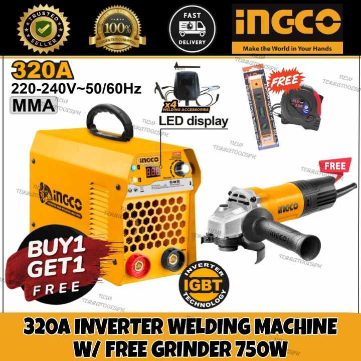 INGCO PROMO ING-MMA3202P Portable IGBT Inverter Welding Machine 320A W ...