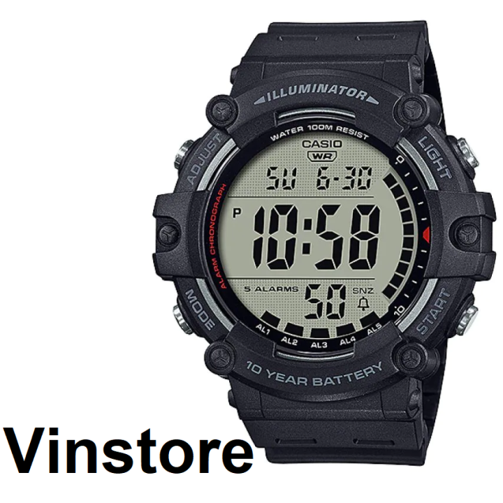 [Vinstore] Casio AE-1500WH Black Resin Digital Big Case Sports Men ...