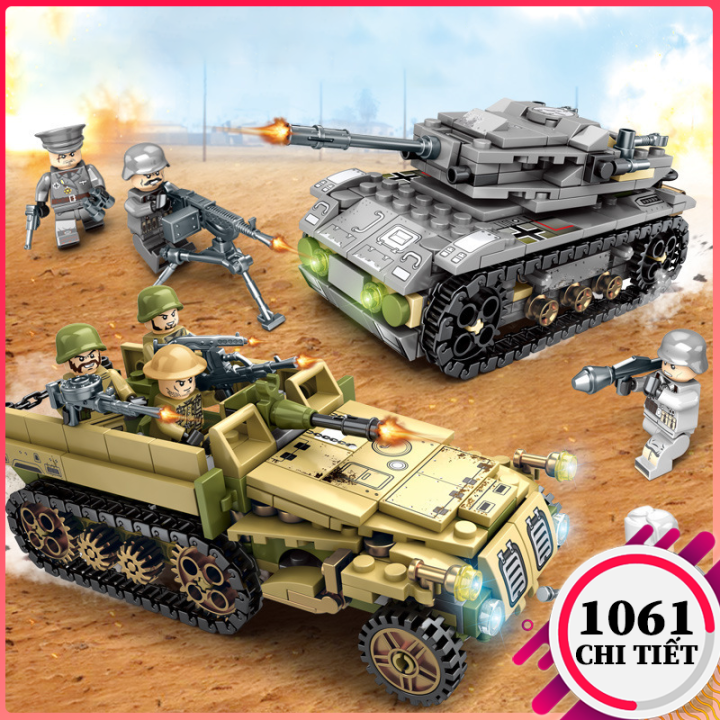 Đồ chơi lego lắp ghép xe tăng 1061 chi tiết, đồ chơi xếp hình lego gồm ...
