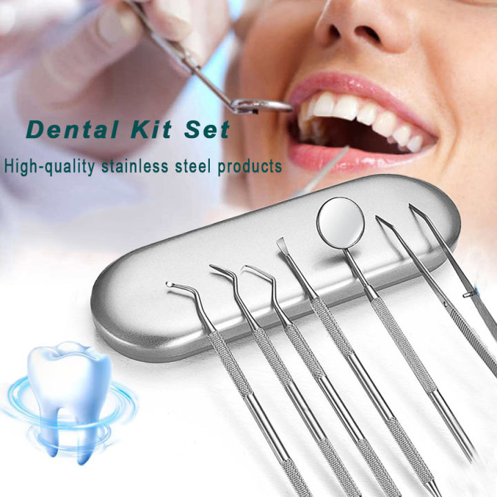 Dental Tools Cleaning Teeth 6 Pack Stainless Steel Dental Hygiene ...