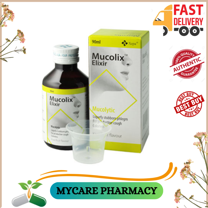Mucolix Syrup 90mL Kiwi Flavour (Ubat Batuk/ Pecah Kahak) Cough Syrup ...