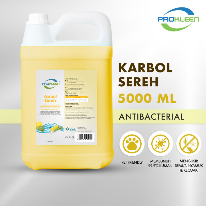 Karbol Sereh Antibacterial PREMIUM PROKLEEN 5L KONSENTRAT BERAT SESUAI ...
