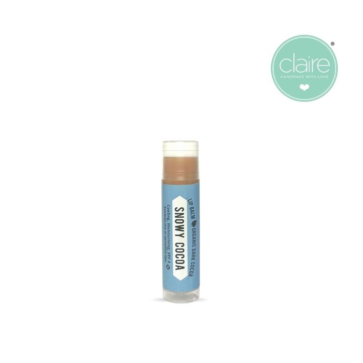 Claire Organics Snowy Cocoa Lip Care with Organic Dark Chocolate & Mint ...