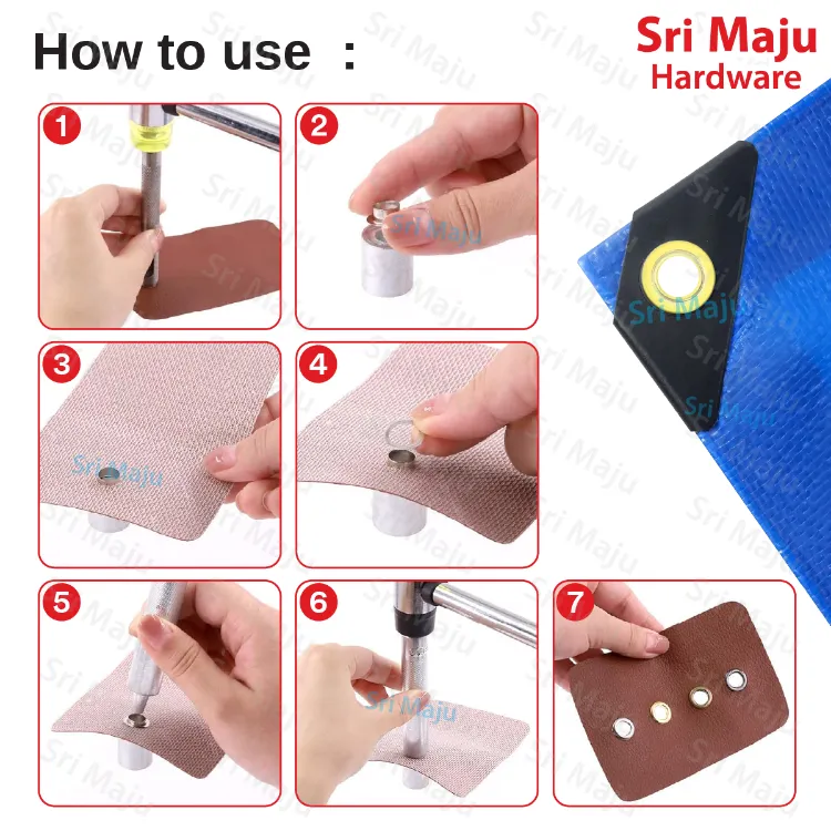 MAJU EYS Grommet Eyelet Install Tool Kit Package Set Punch to Set Leather Hollow Cutter Canvas ...