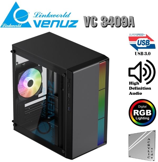 เคสคอมพิวเตอร์ VENUZ micro ATX Computer Case VC 3409A/VC2601/VC1701/M3 ...