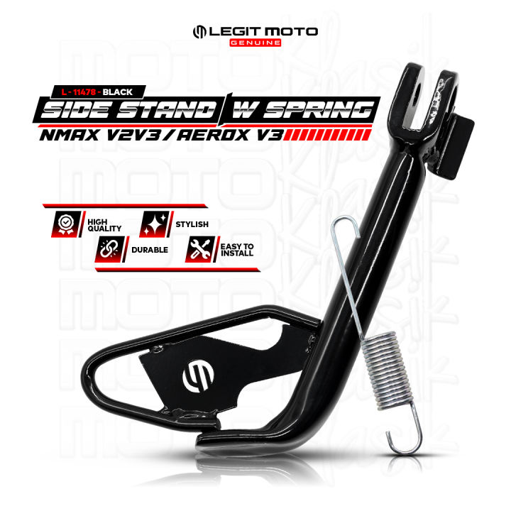 LEGITMOTO NMAX V3 V2 / AEROX V3 SIDE STAND WITH SPRING NON-SLIP SIDE ...