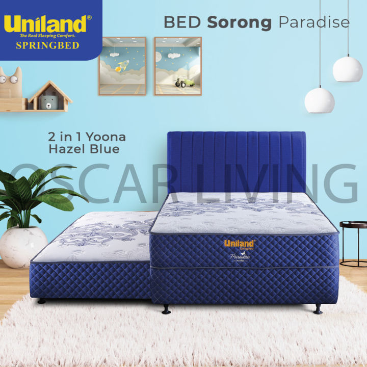 Uniland 2in1 Paradise Kasur Springbed HB Yoona Set Hazel Blue Atas ...