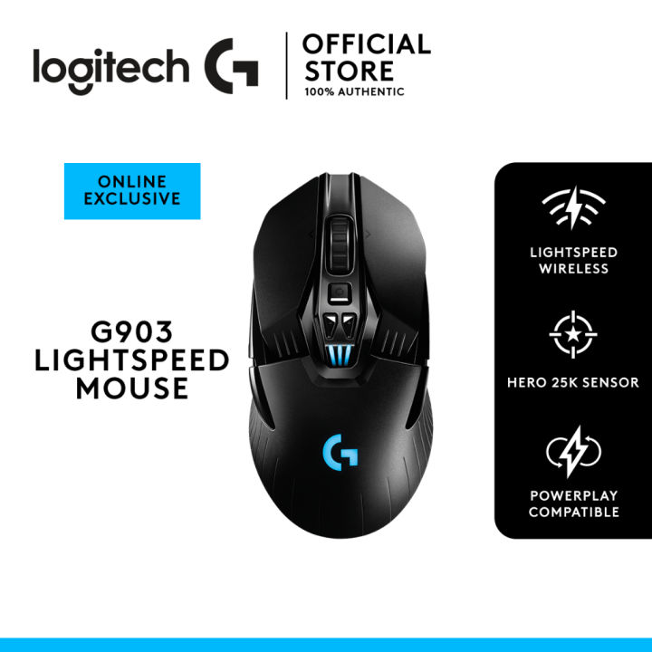 Logitech G903 Gaming Mouse LIGHTSPEED Wireless HERO 25K Sensor 140 ...