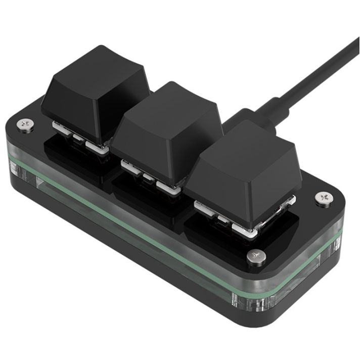 3 Keys Macro Programming Mini Keyboard for Photoshop Gaming Hotswap ...