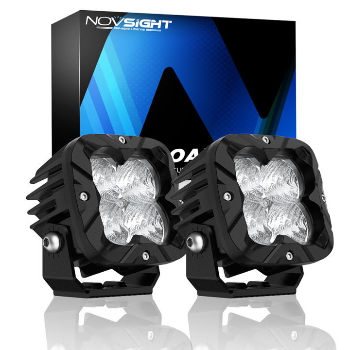 Novsight 1 Pair LED Bi-color Amber + White Fog Lights 3 Inch 200W Laser ...