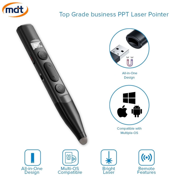 2.4GHz Rechargeable Wireless PowerPoint Presenter Clicker With Laser ...