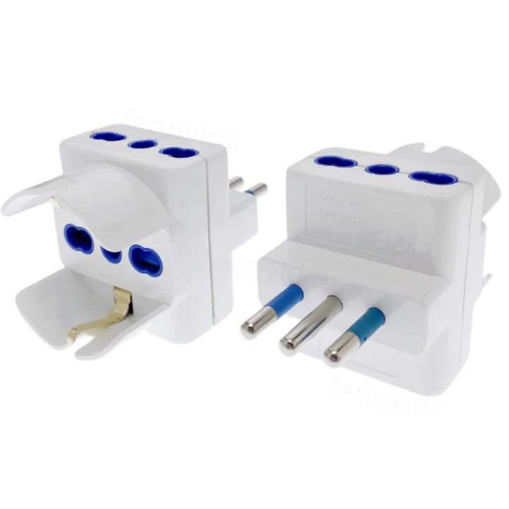 Italy Travel Plug Adapter 3 ways socket multi port outlet Italian ...
