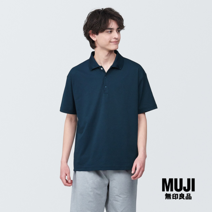 มูจิ เสื้อเชิ้ตโปโลแขนสั้นผ้าแห้งเร็วกันยูวี ผู้ชาย - MUJI Walker UV Protection Quick Dry Polo ...