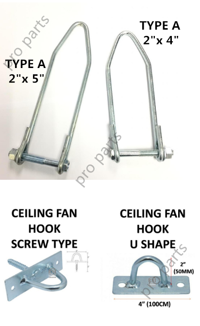 Pro. FAN HOOK CEILING FAN HOOK U SHAPE / Screw Type HOLDER PENYANGKUT ...
