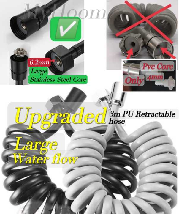 Expandable shower Hose/Stretchable Hose/ Retractable Hose/ Stainless Steel Hose/ Large Water ...