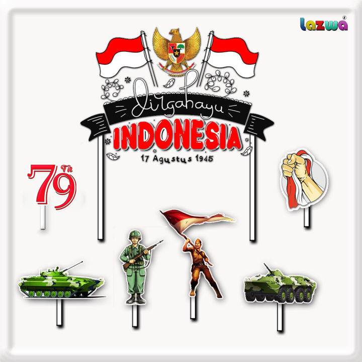 Topper Cake Dirgahayu Republik Indonesia Hari Kemerdekaan | Lazada ...