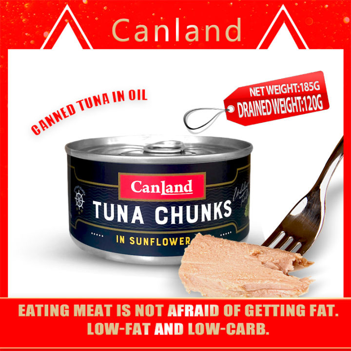 Canland Tuna Chunk in Sunflower oil 185g x 4tins / 8tins Tuna chunk ...