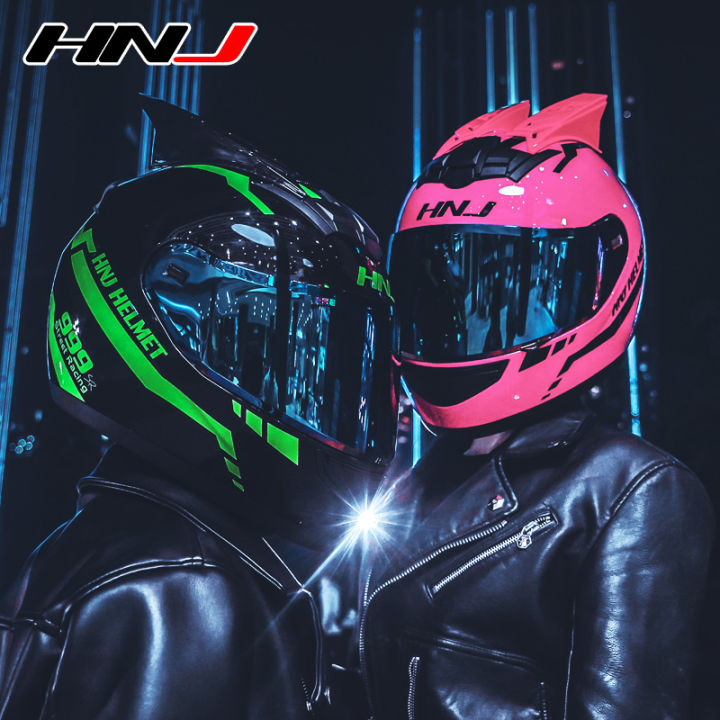 [Malaysia Ready Stock] HNJ Full Face Helmet ABS Material Helmet ...