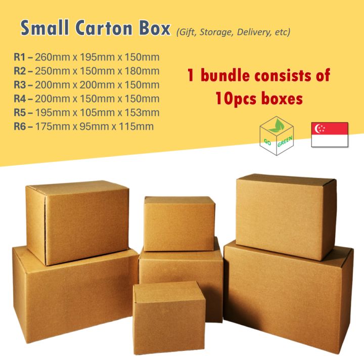 Small Carton Box for Gifting, Storage & Delivery (10pcs) - 6 sizes ...