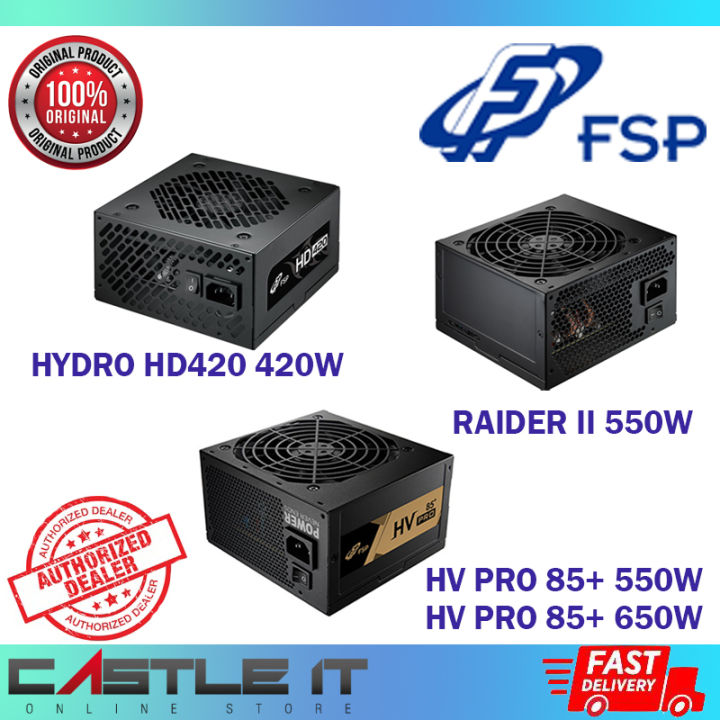 FSP HV PRO 85+ 650W / 550W 80 PLUS BRONZE Rated True Power Supply ...