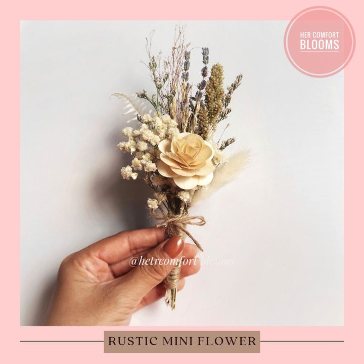 Rustic Mini Bouquet for Wedding Buttonnier, Gifts or Giveaways | Lazada PH