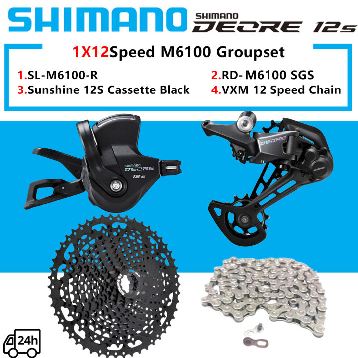 SHIMANO DEORE M6100 12 Speed Groupset 1X12 Speed Mountain Bike M6100 Right Shifter Rear ...