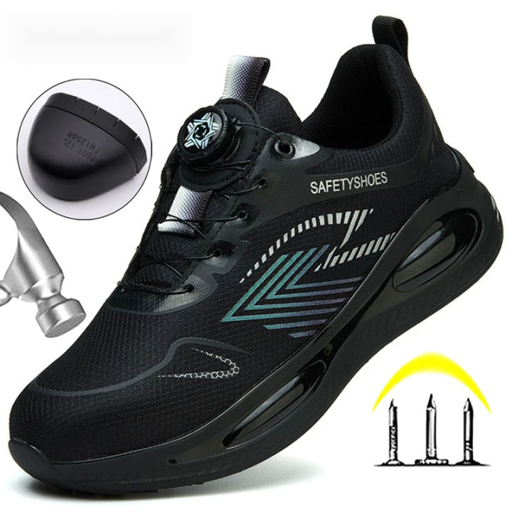 Anti Splash Water Work Shoes Rotating Buttons Safety Shoes Men Puncture ...