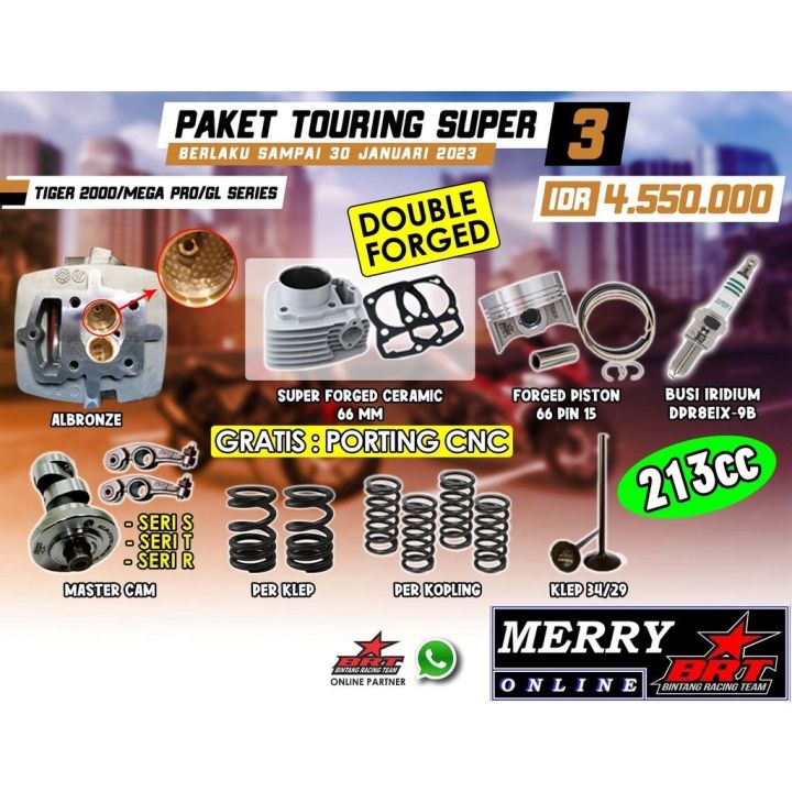 Paket Bore Up BRT Paket Touring Super 3 Blok Head Honda Tiger Gl Pro Gl ...