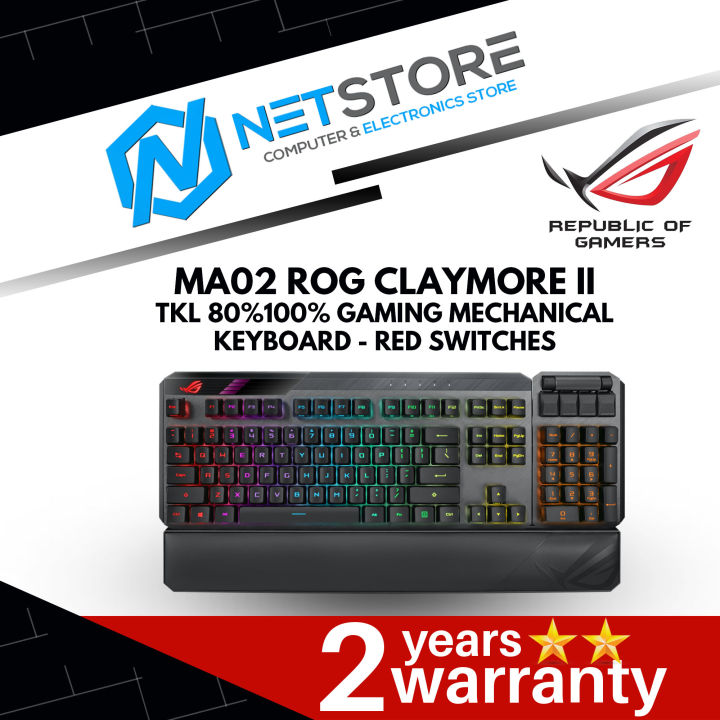 ASUS MA02 ROG CLAYMORE II TKL 80%100% GAMING MECHANICAL KEYBOARD - RED ...