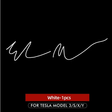 Tesla Elon Musk Signature White Model Y S 3 X Accessories Creative Auto ...