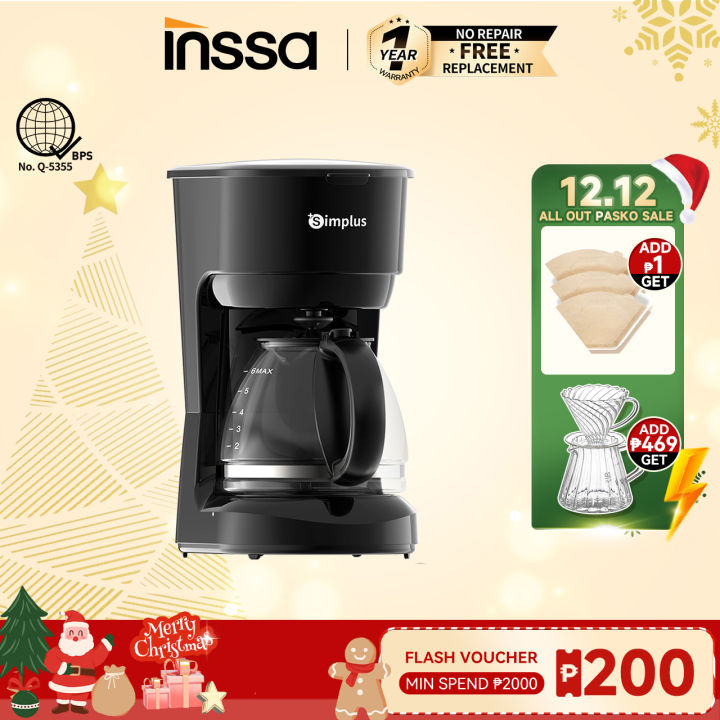 Inssa × Simplus Drip Coffee Maker American Coffee Maker Coffee Machine ...