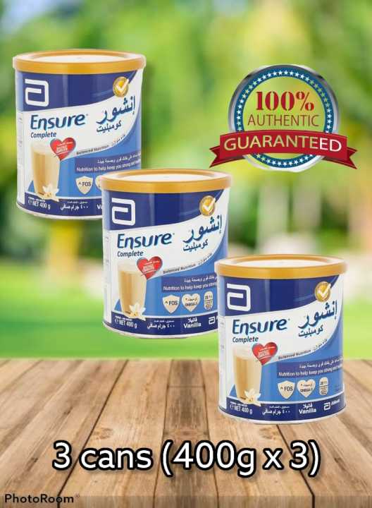 3 Cans Ensure Complete 400g Vanilla Flavor | Blue Packaging ...