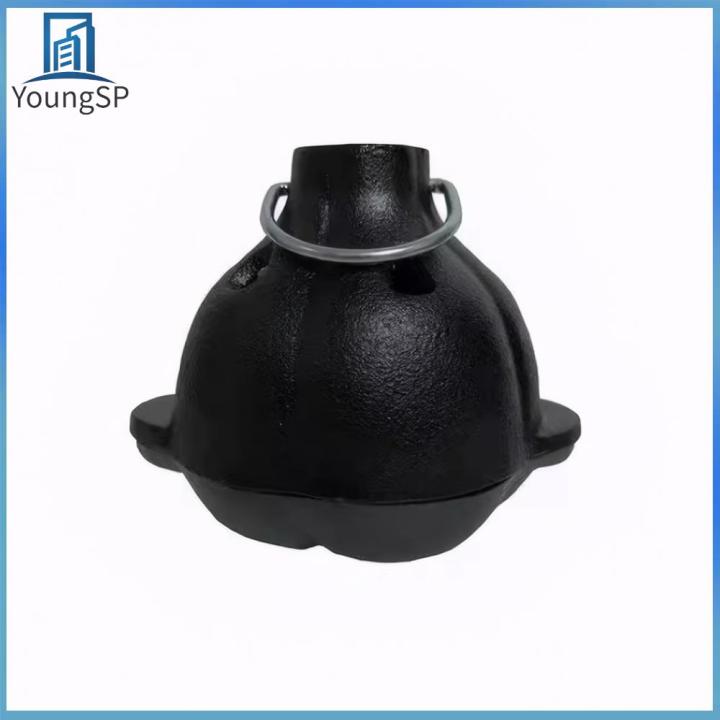 [Fast Delivery] Cast Iron Smoker Roaster with Lid Cast Iron Dutch Oven Pot Garlic Roasting Pot ...