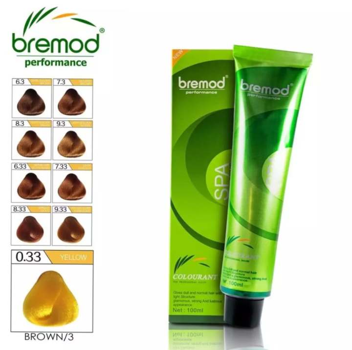 8.33 bright gold Bremod Performance Hair Color ( Brown /3 ) 100ml with ...