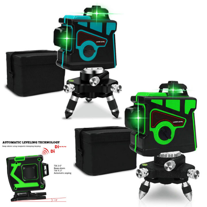 Laser level HILDA Mesin Self Leveling Laser 3D 12 Point Laser | Lazada ...