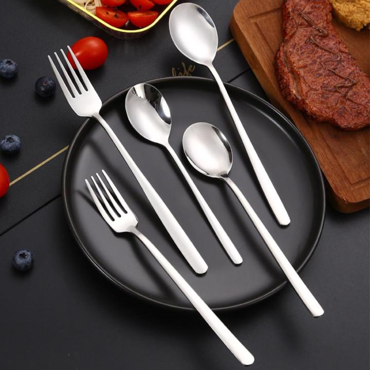 Korean Cutlery Korean Style Flatware Stainless Steel Fork Dining L0B9 ...