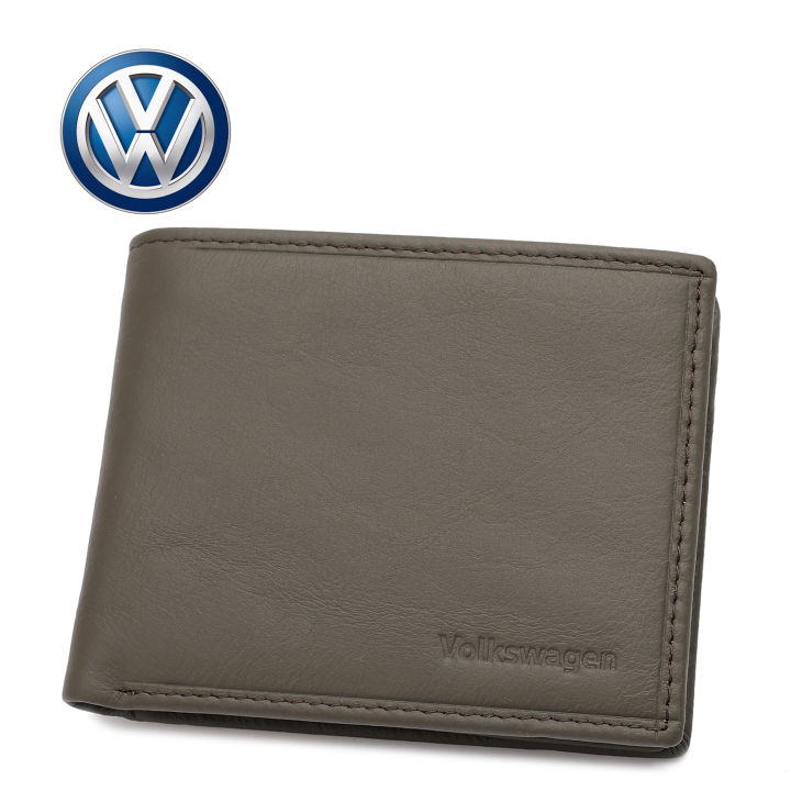 VOLKSWAGEN GENUINE LEATHER RFID WALLET VWW 125-4 BROWN | Lazada