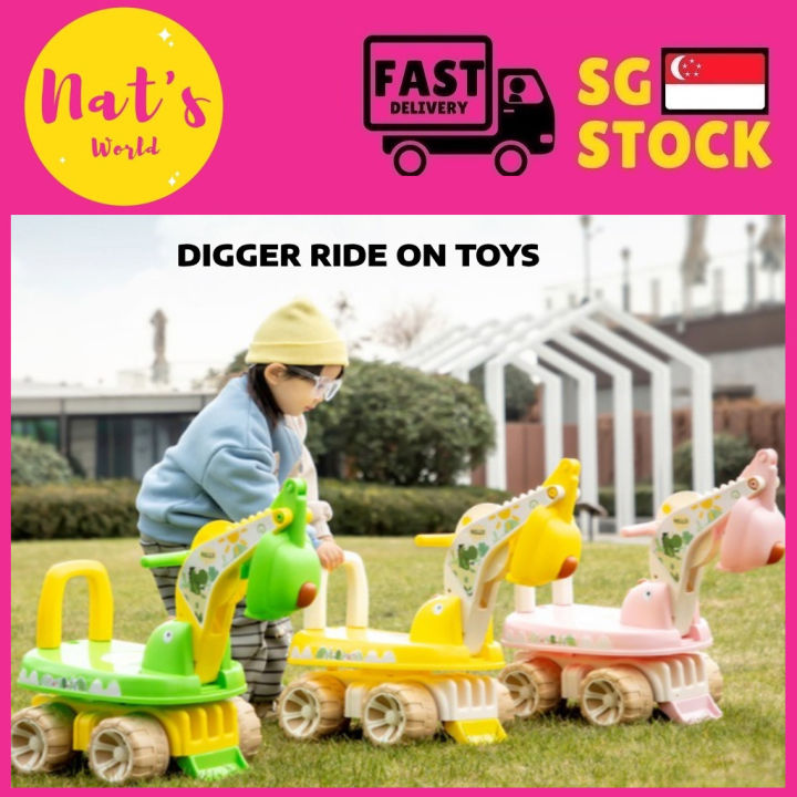 Kids Manual Operated Excavator 360 manual digging Ride On Toy Car ...