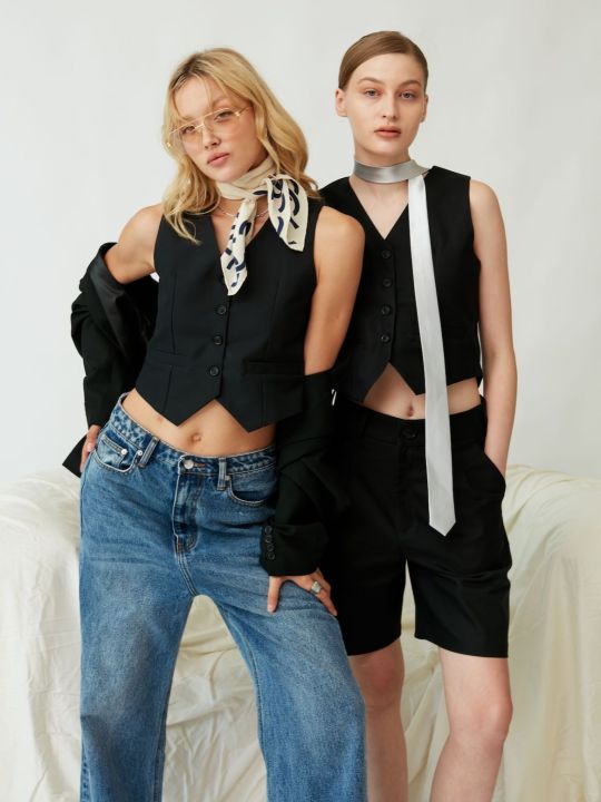 RUMON OFFICIAL - Waistcoat with back buckle [Lined] | Lazada.co.th