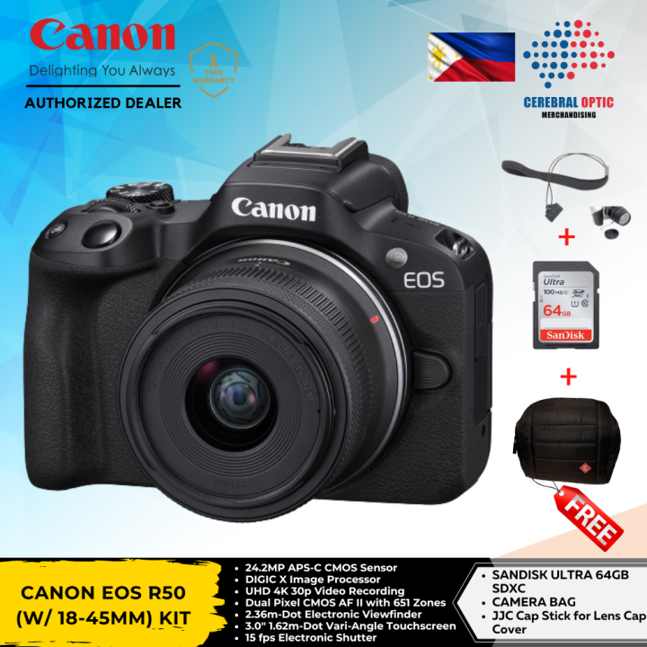 CANON EOS R50 (W/ 18-45MM) KIT - CEREBRAL OPTIC MERCHANDISING | Lazada PH