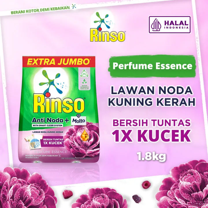 Rinso Molto Detergent Bubuk Deterjen Anti Noda Perfume Essence 1.8 kg | Lazada Indonesia