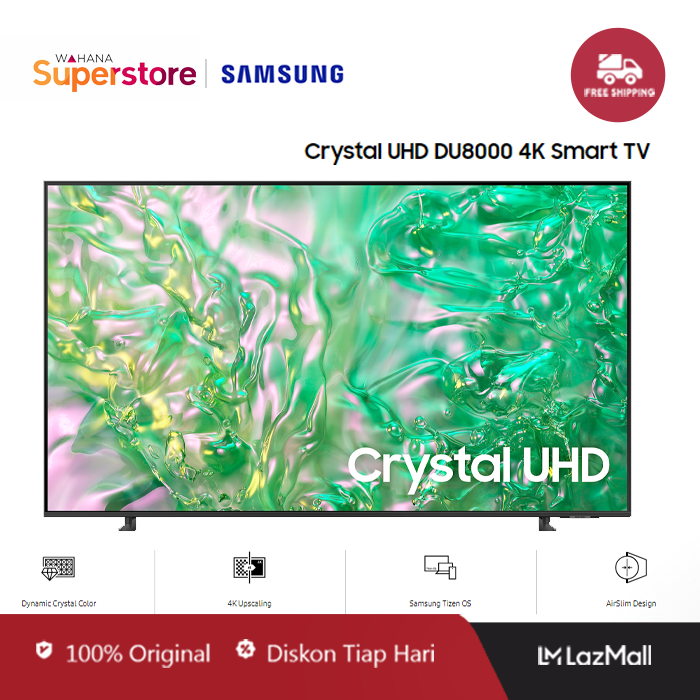 Samsung Crystal UHD 4K Smart TV Tizen OS 55 inch - 55DU8000 | DU8000 | Lazada Indonesia